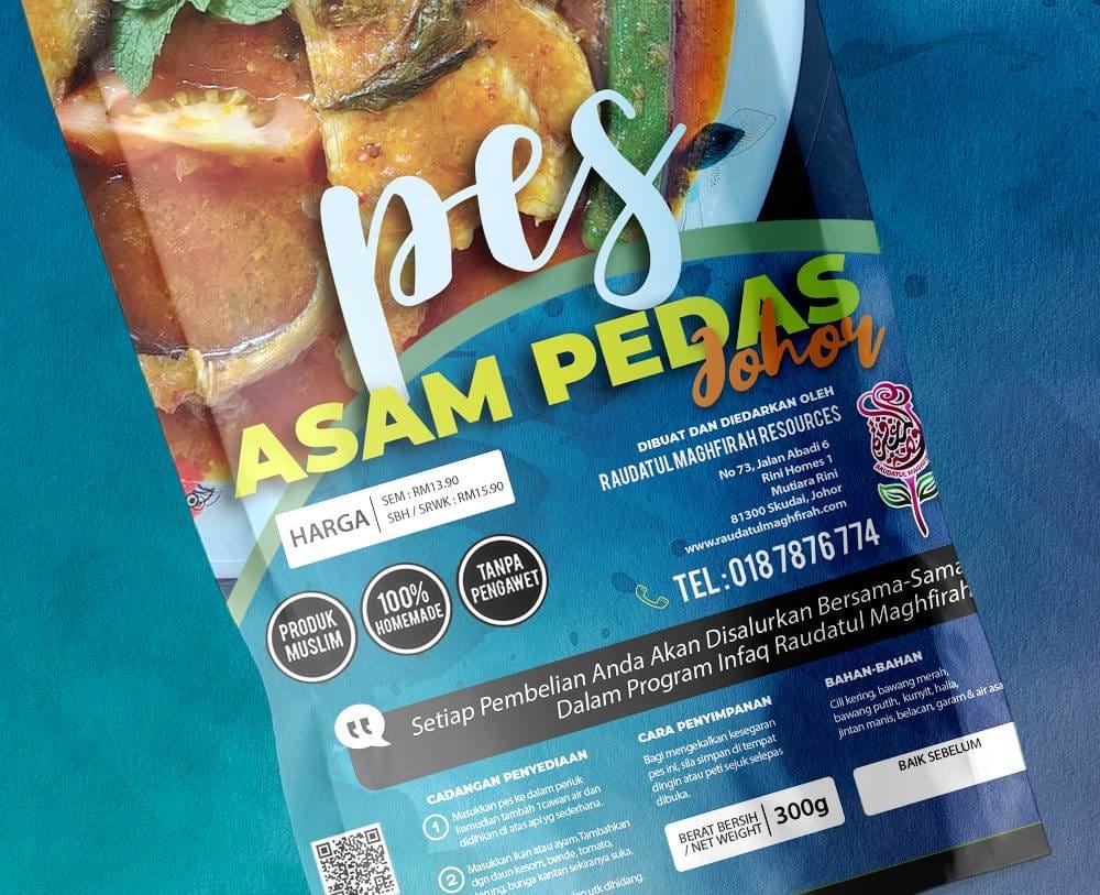 Label Design Pes Asam Pedas Johor - Best Design