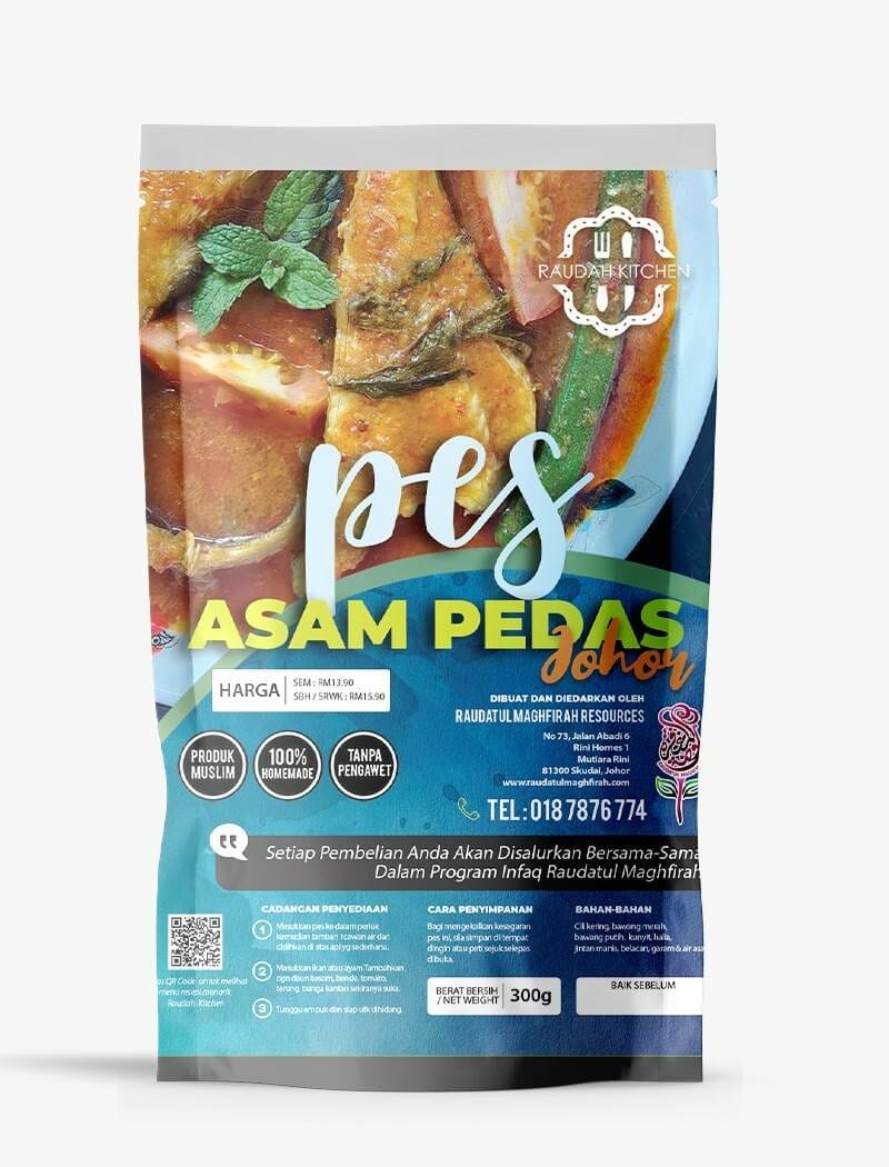 Label Design Pes Asam Pedas Johor - Best Design