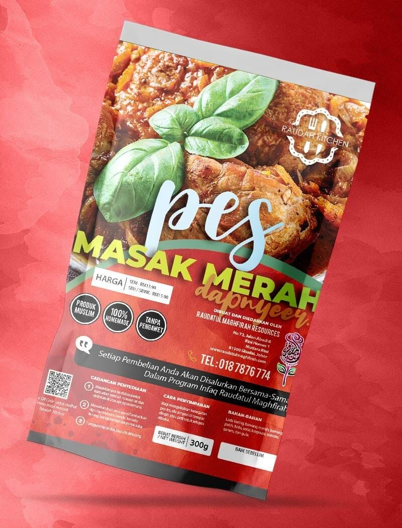 Label Design Pes Masak Merah - E Skills Productions