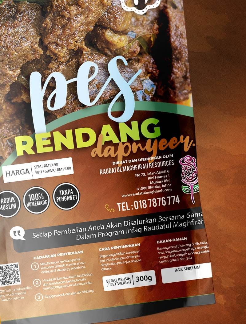 Label Design Pes Rendang - E Skills Productions