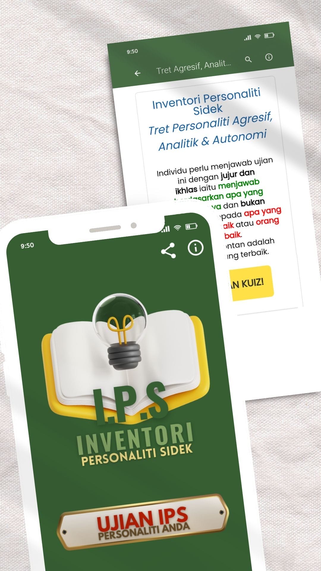 Aplikasi Inventori Personaliti Sidek - E Skills Productions